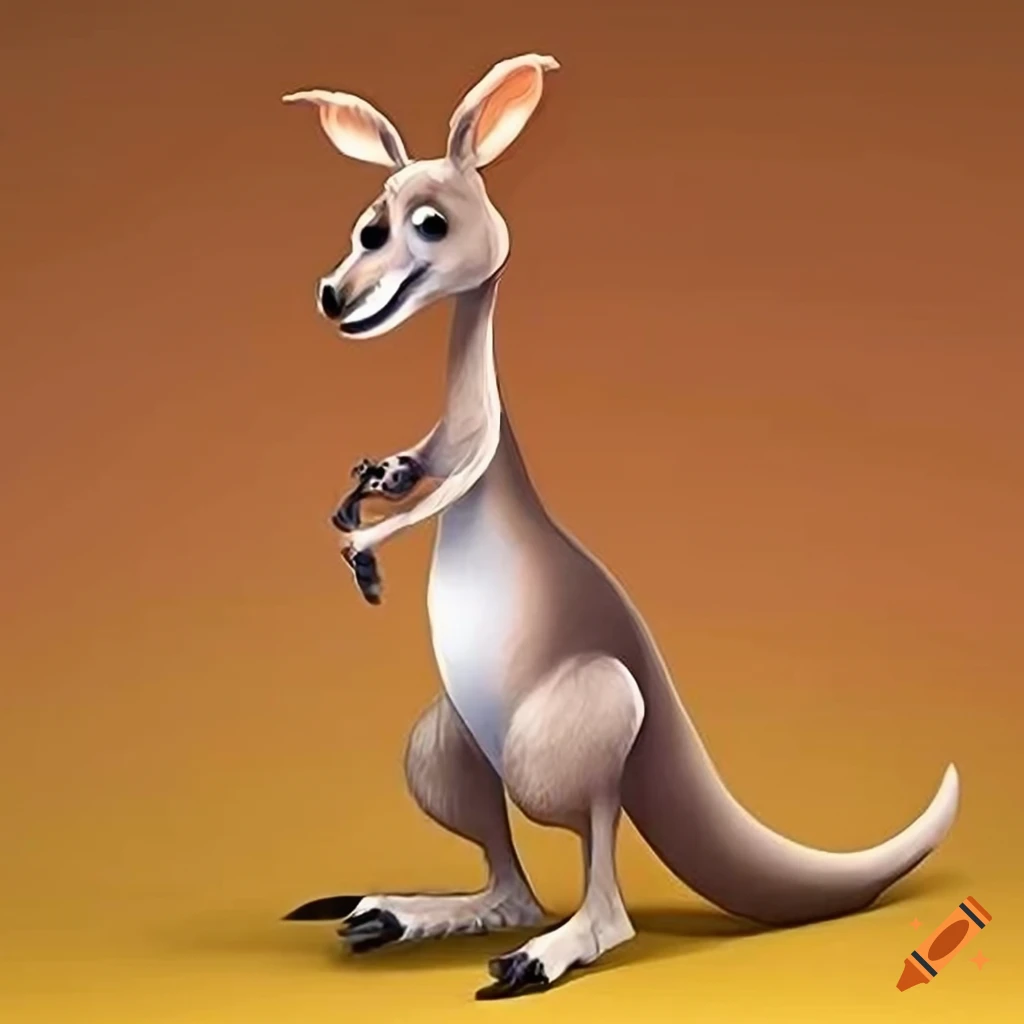 Cute and friendly kangaroo character for children's storybook on Craiyon