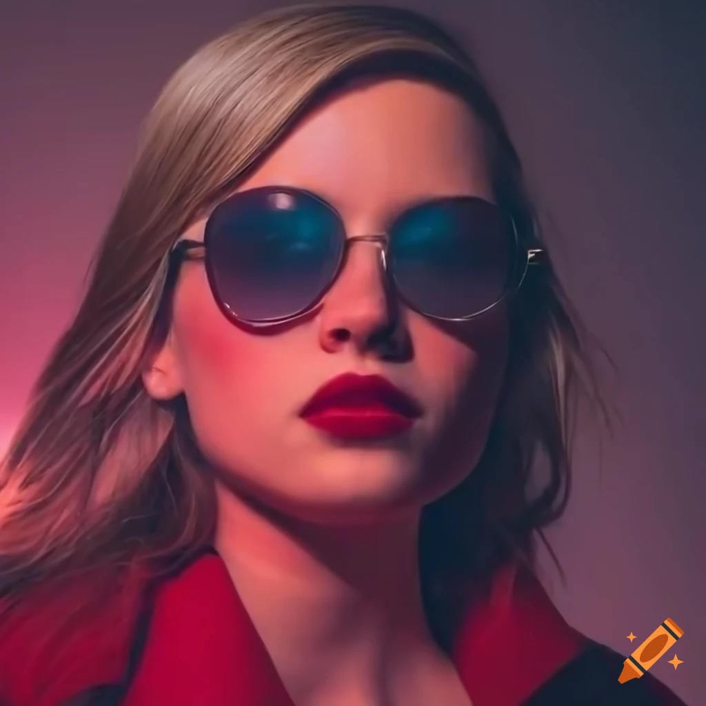 Woman With Sunglasses And Long Blonde Hair