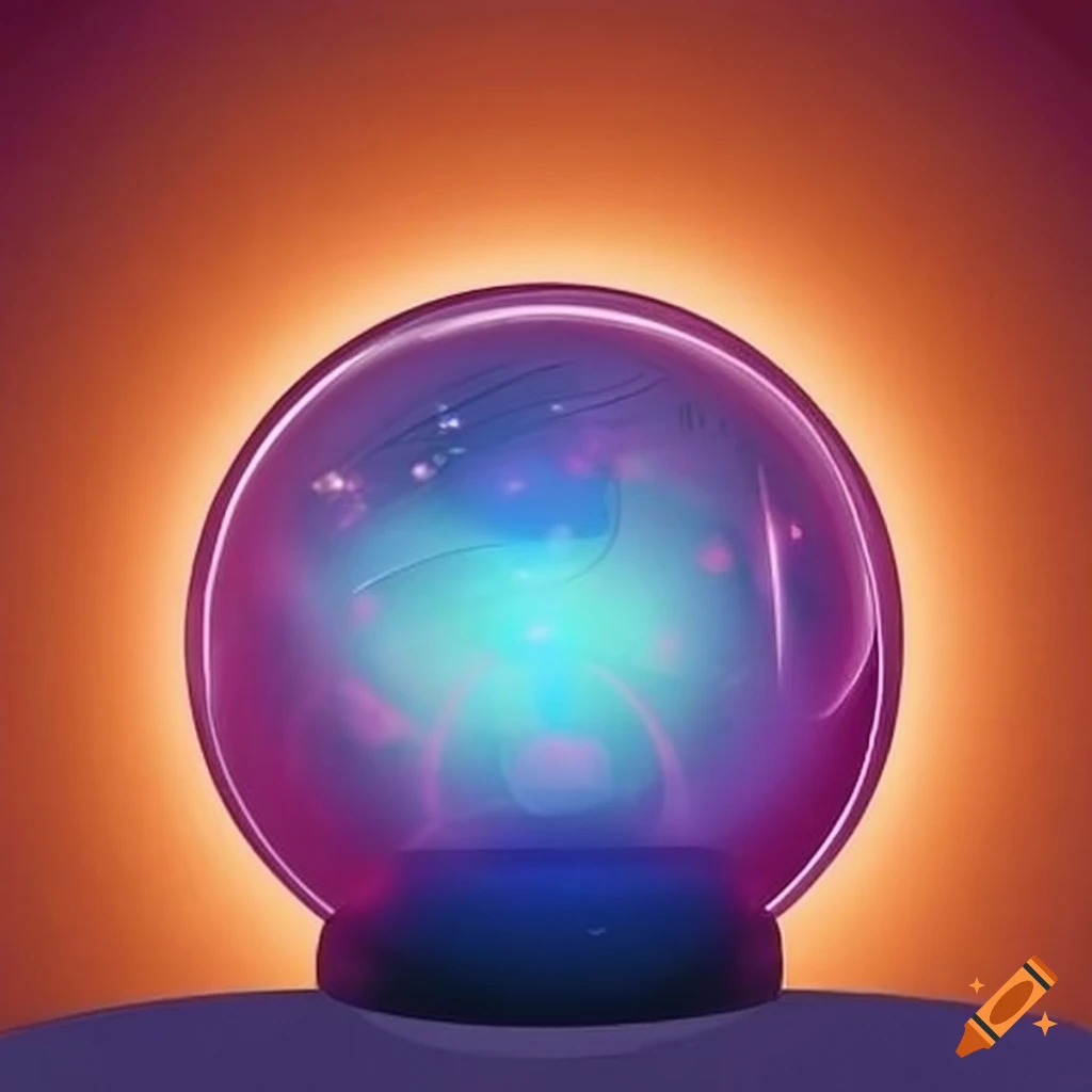 Image of a glowing magical ball on Craiyon