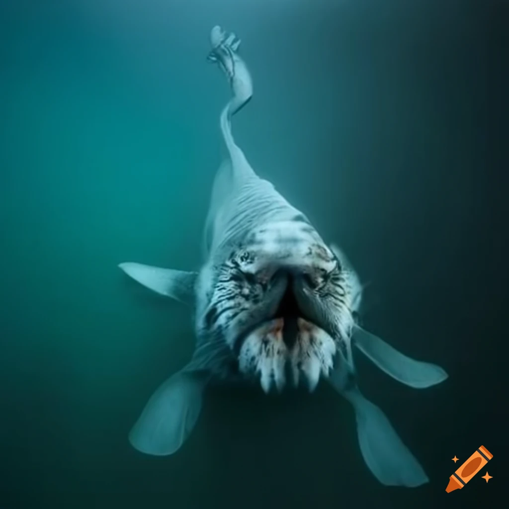 Deep sea tiger swimming gracefully on Craiyon