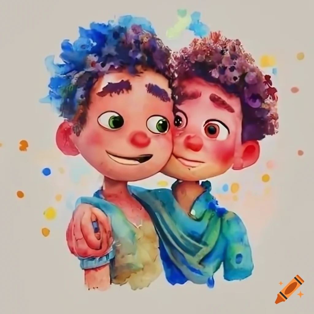 Image of two friends named luca and alberto on Craiyon