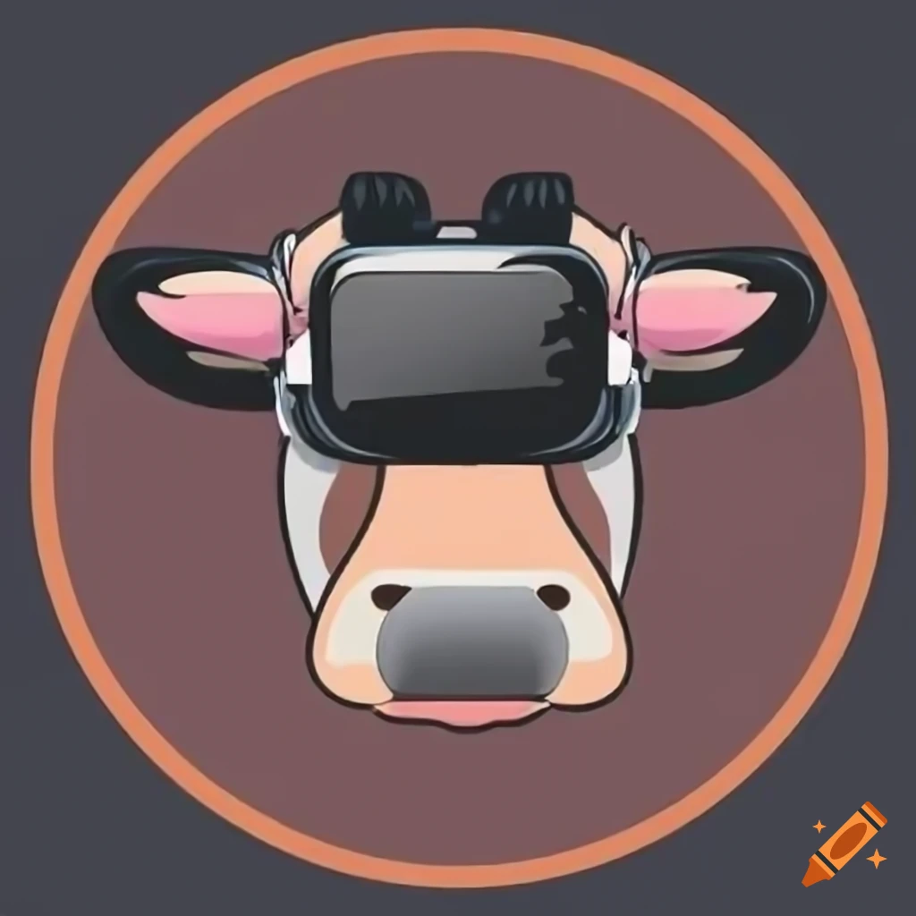 Lofi cow profile picture with vr headset and scarf on Craiyon