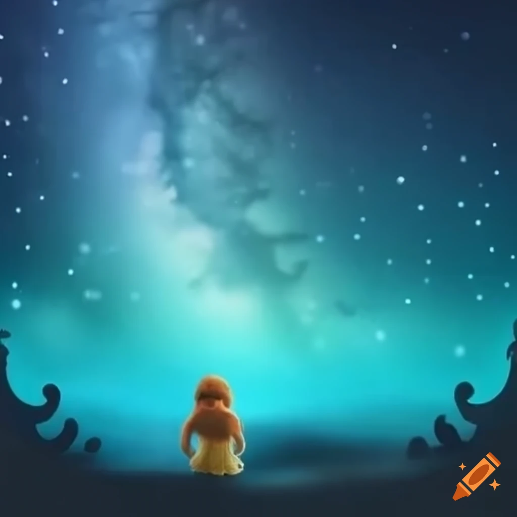 Whimsical starry background for a children's storybook on Craiyon