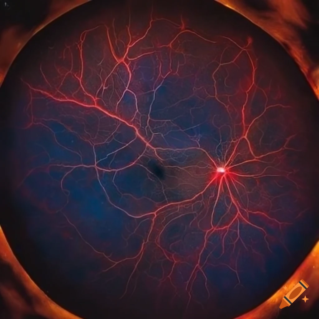 Close-up of starry sky retina fundus on Craiyon