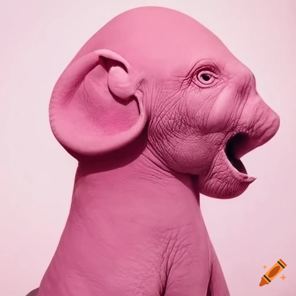 Illustration of a pink elephant