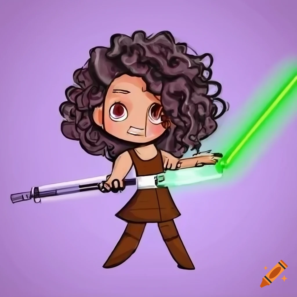 Chibi character with red lightsaber on Craiyon