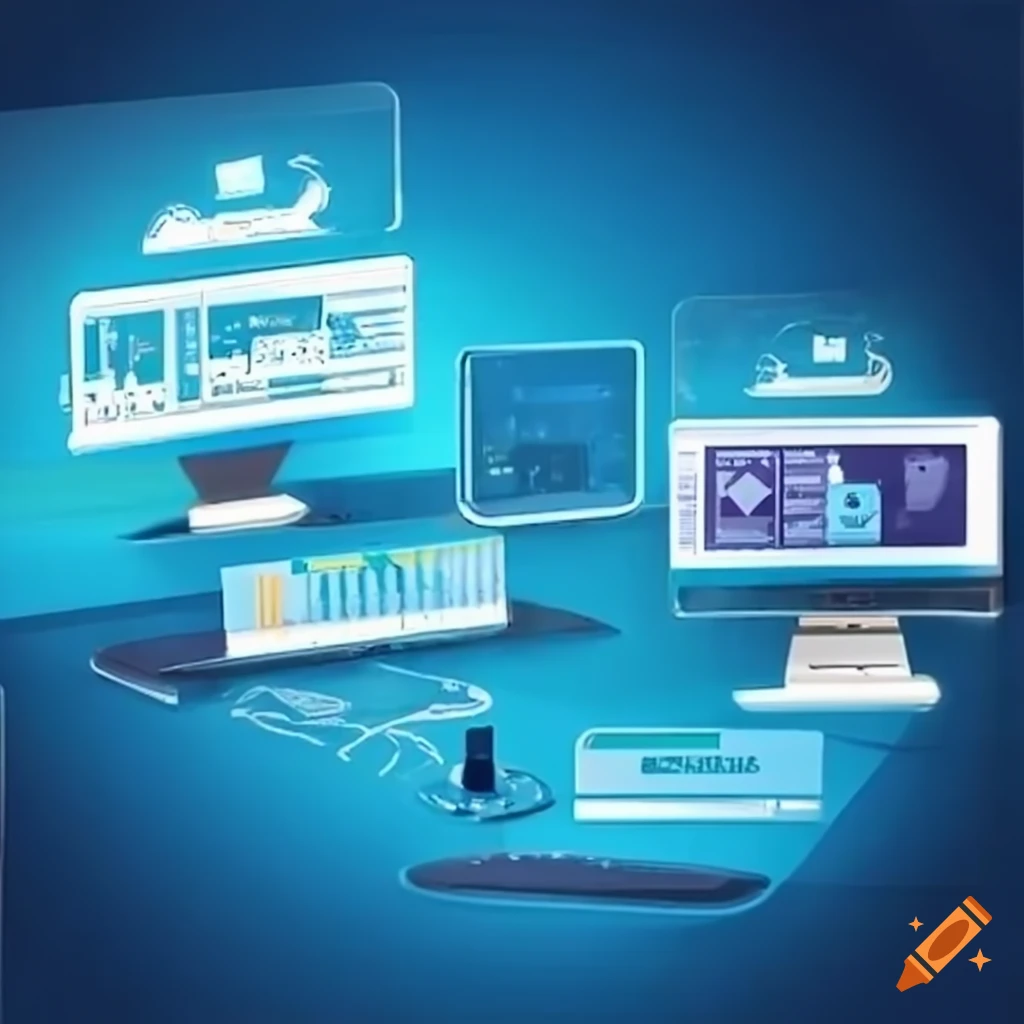 Abstract representation of digital integration on Craiyon