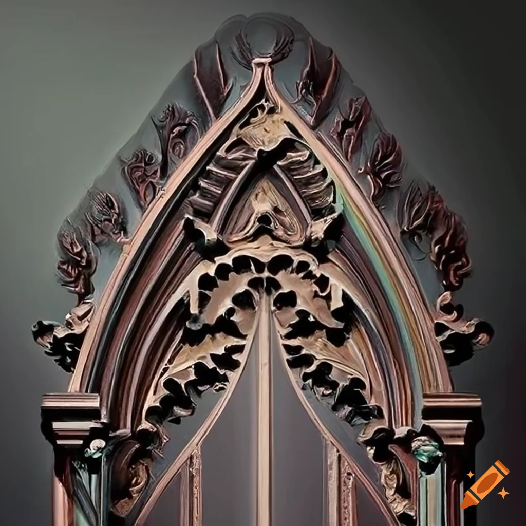 High-definition metal carving with variegated motif on Craiyon