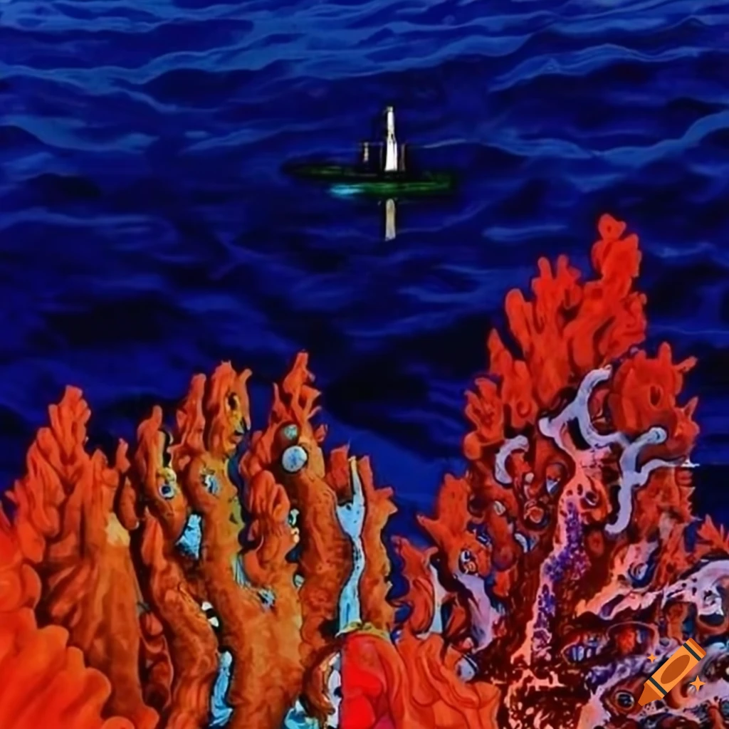 Chiho aoshima's artwork of fiery cross reef on Craiyon