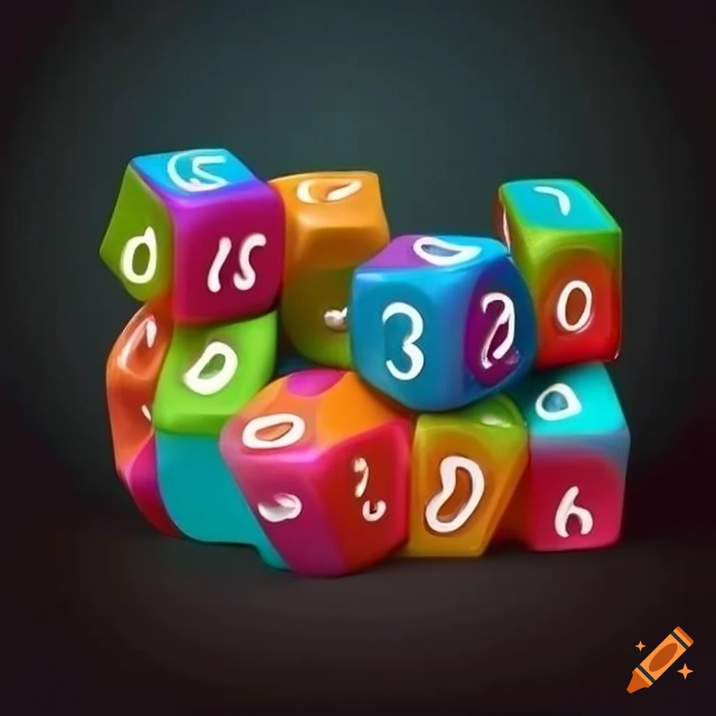 Abstract dark brown pattern collage of high-definition rng dice numbers ...