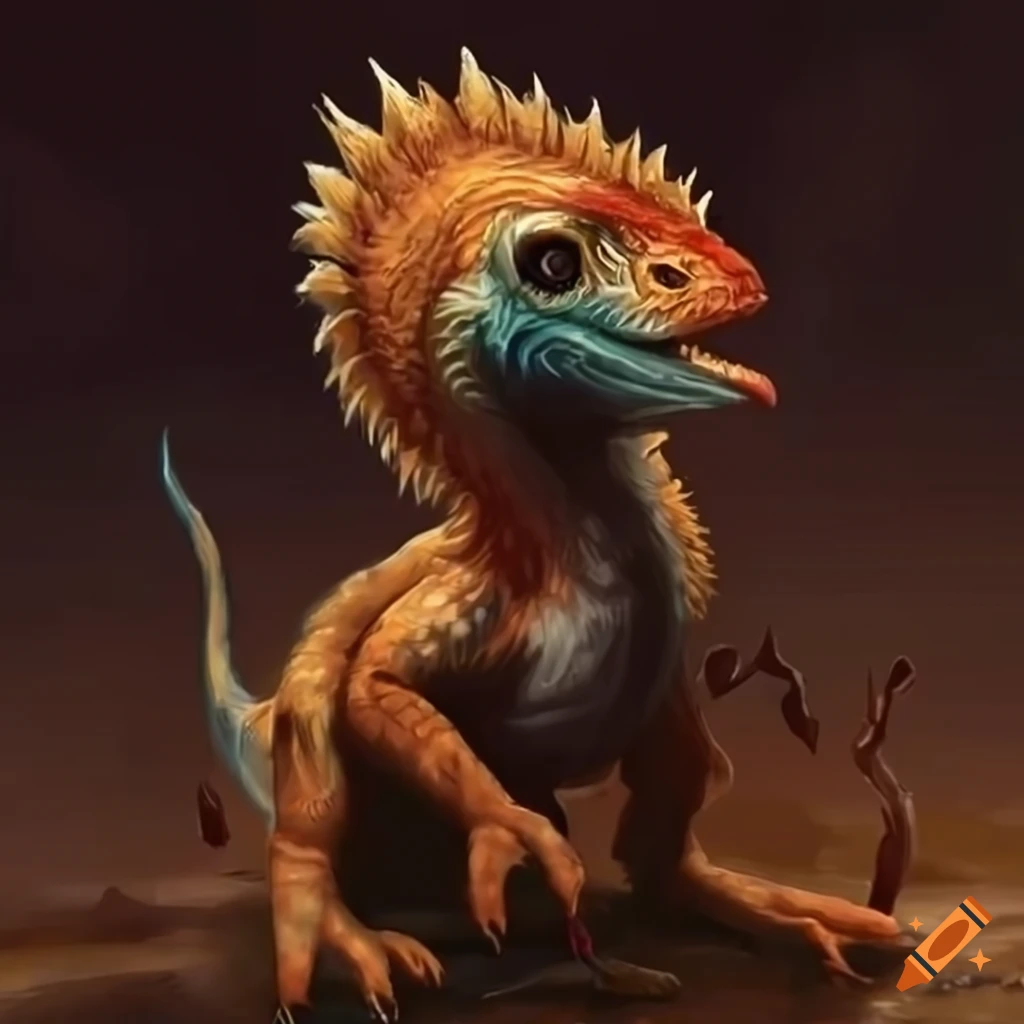 Young dromaeosaur companion from pathfinder 2nd edition on Craiyon