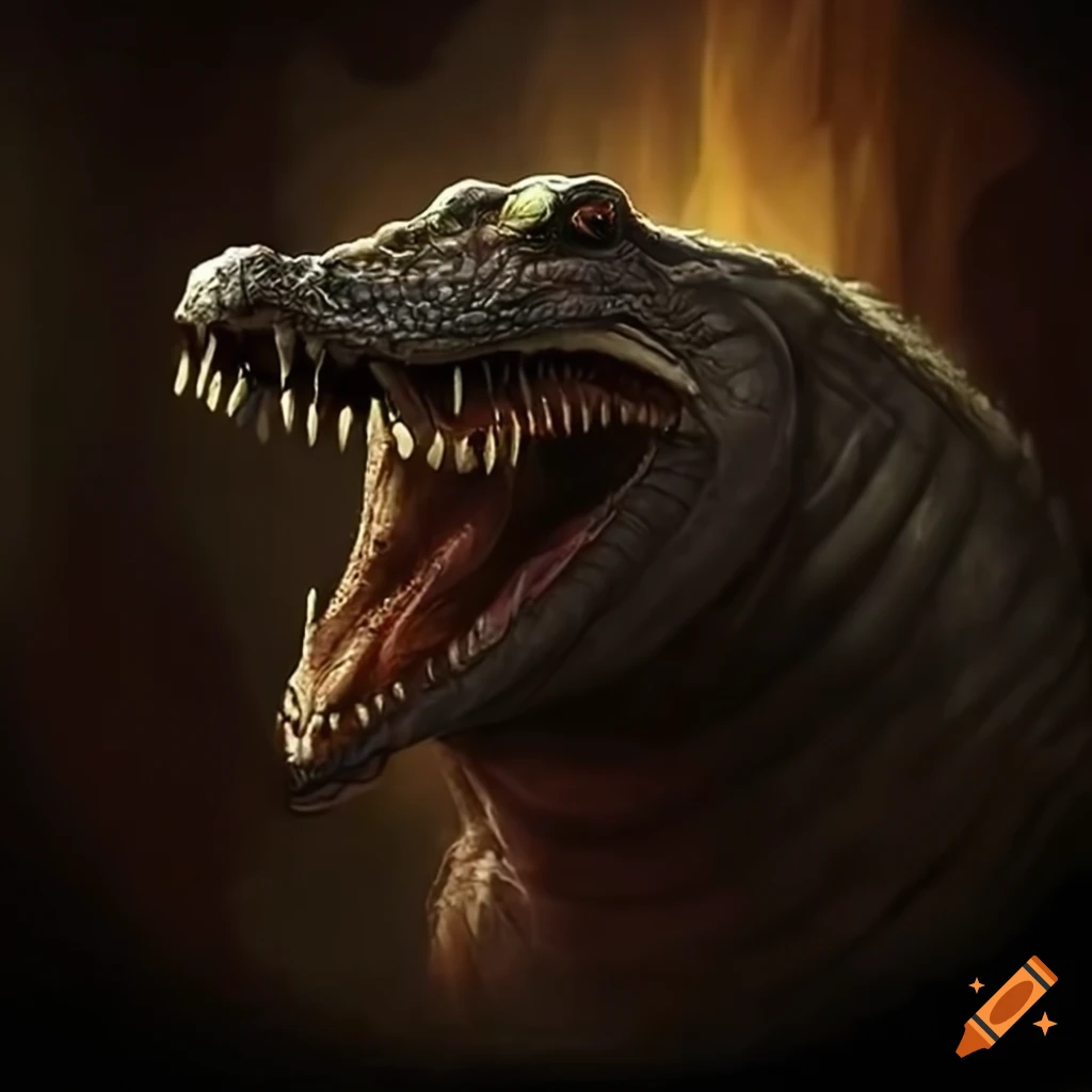 Artistic depiction of beowulf fighting monsters on Craiyon