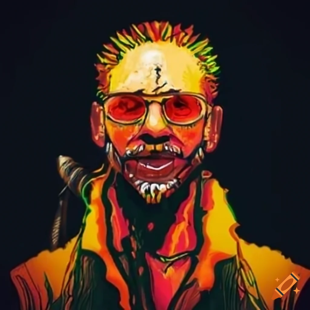 Smiling man as a post-apocalyptic driver