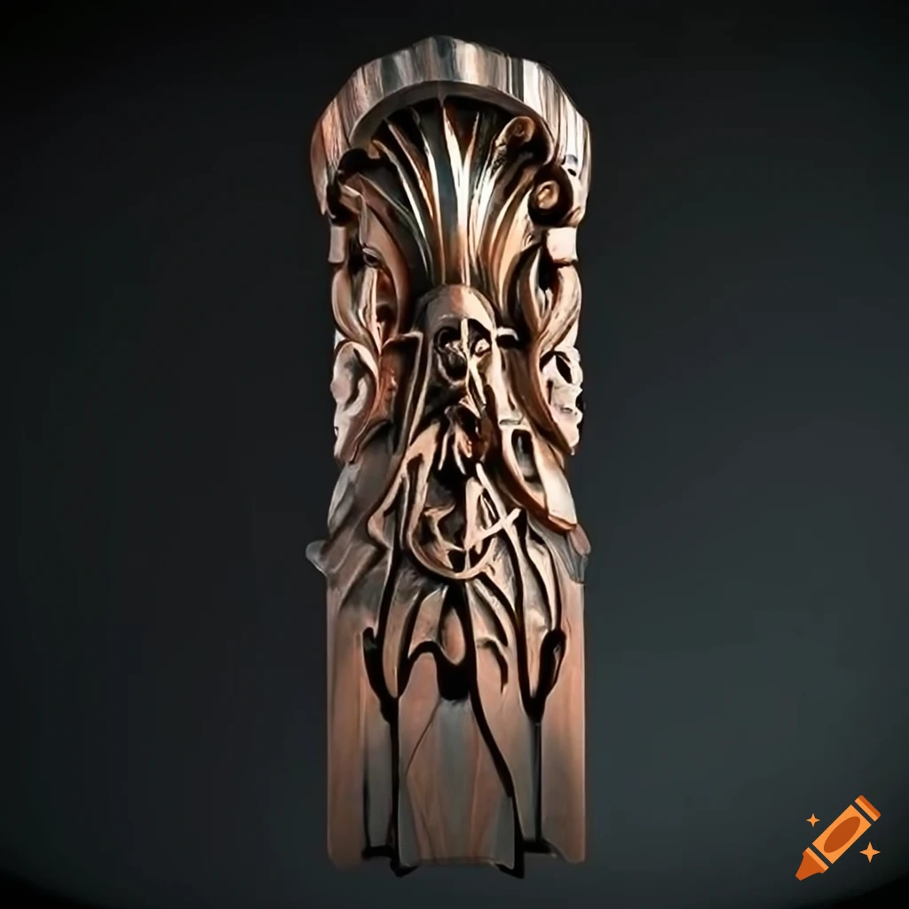 High-definition metal carving with variegated motif on Craiyon