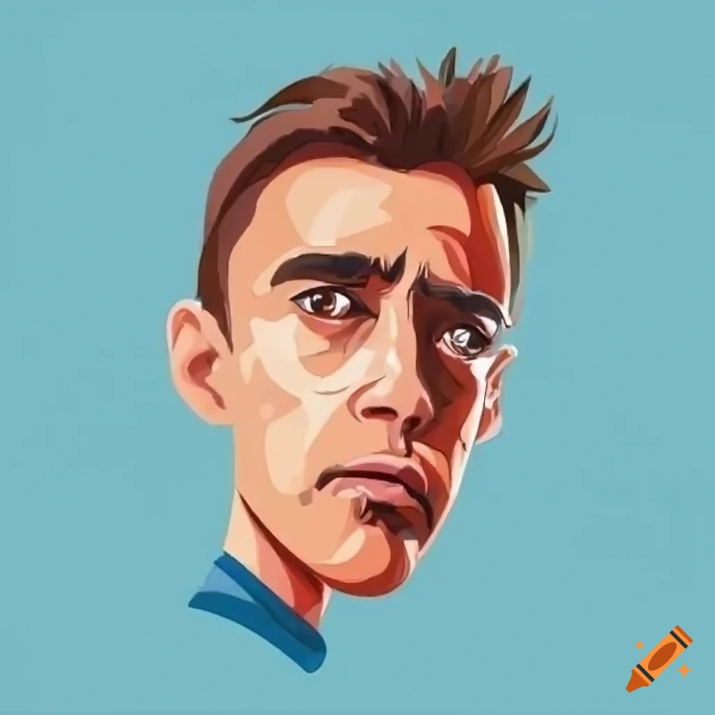 Cartoon man with smug expression on Craiyon