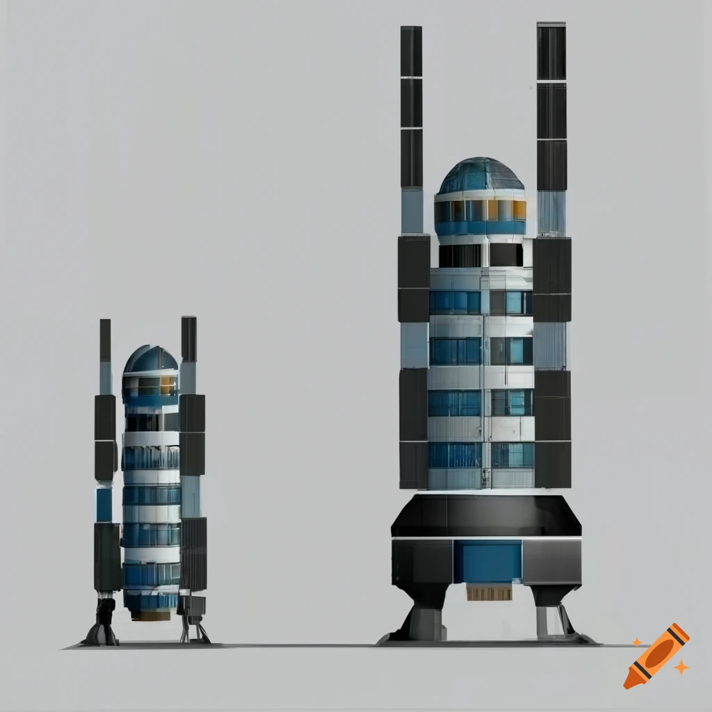 Side view of a futuristic space station on Craiyon