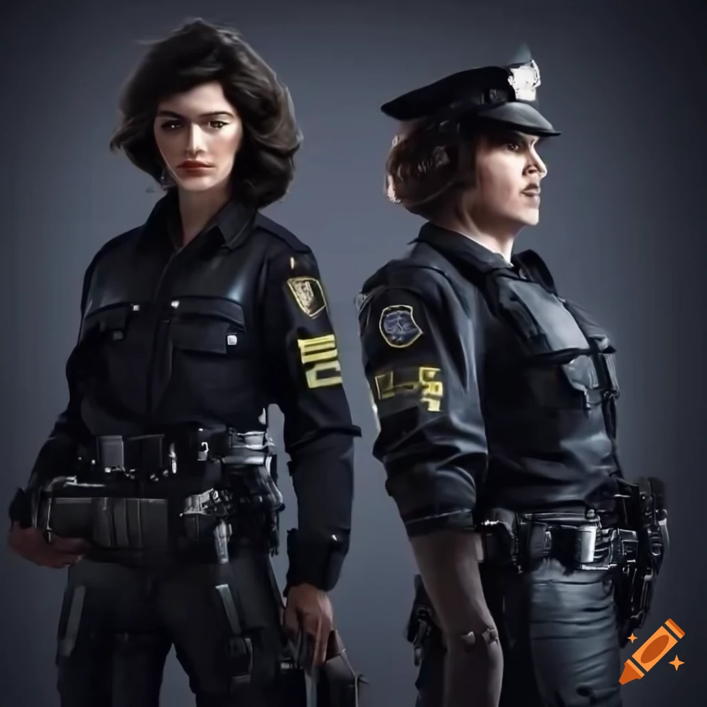 Police photograph of Audrey Tautou at age 20 as a police officer on Craiyon