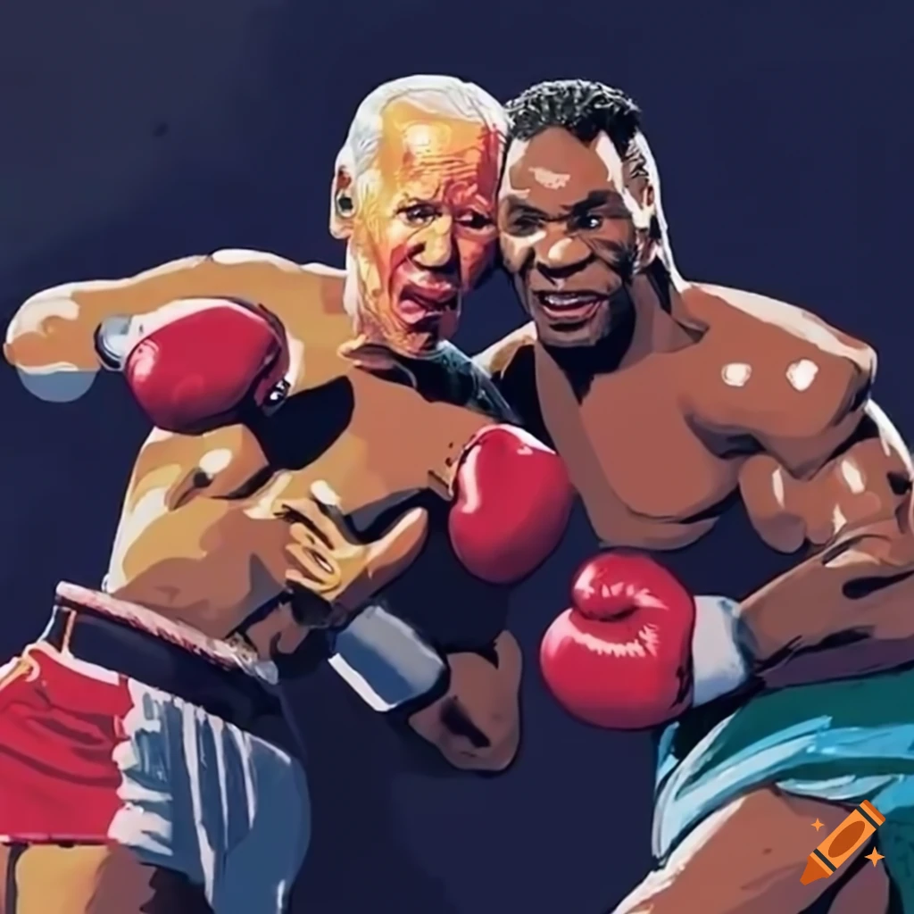 Illustration of joe biden and donald trump boxing on Craiyon