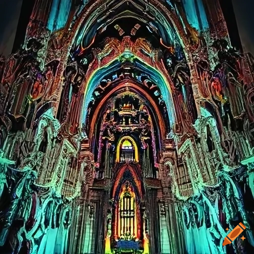 Detailed woven light beam artwork with werewolf motif on Craiyon