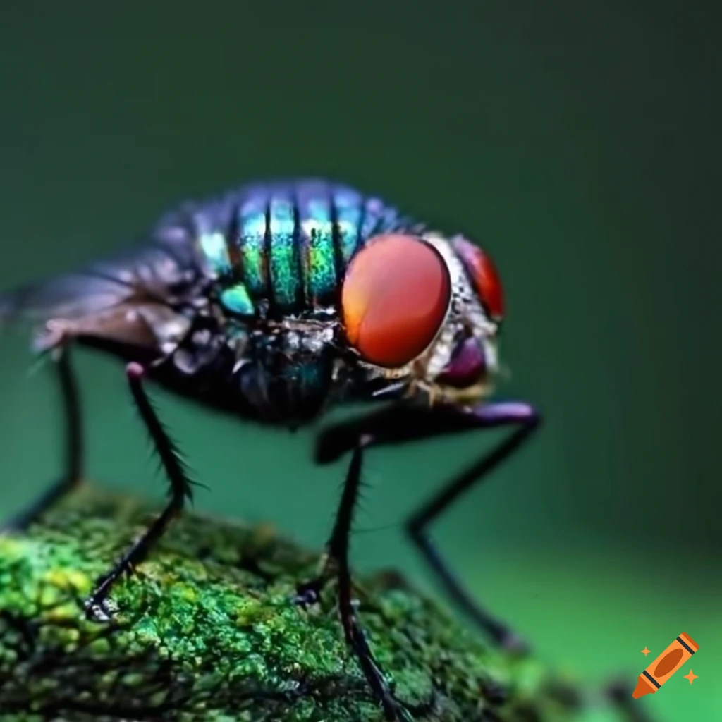 Close-up of a fly on Craiyon
