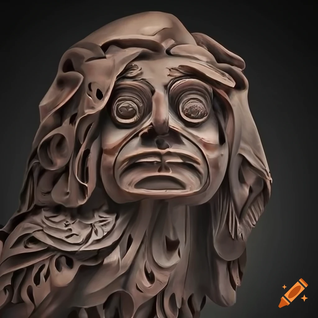 Detailed sculpture with architectural stave carving style on Craiyon