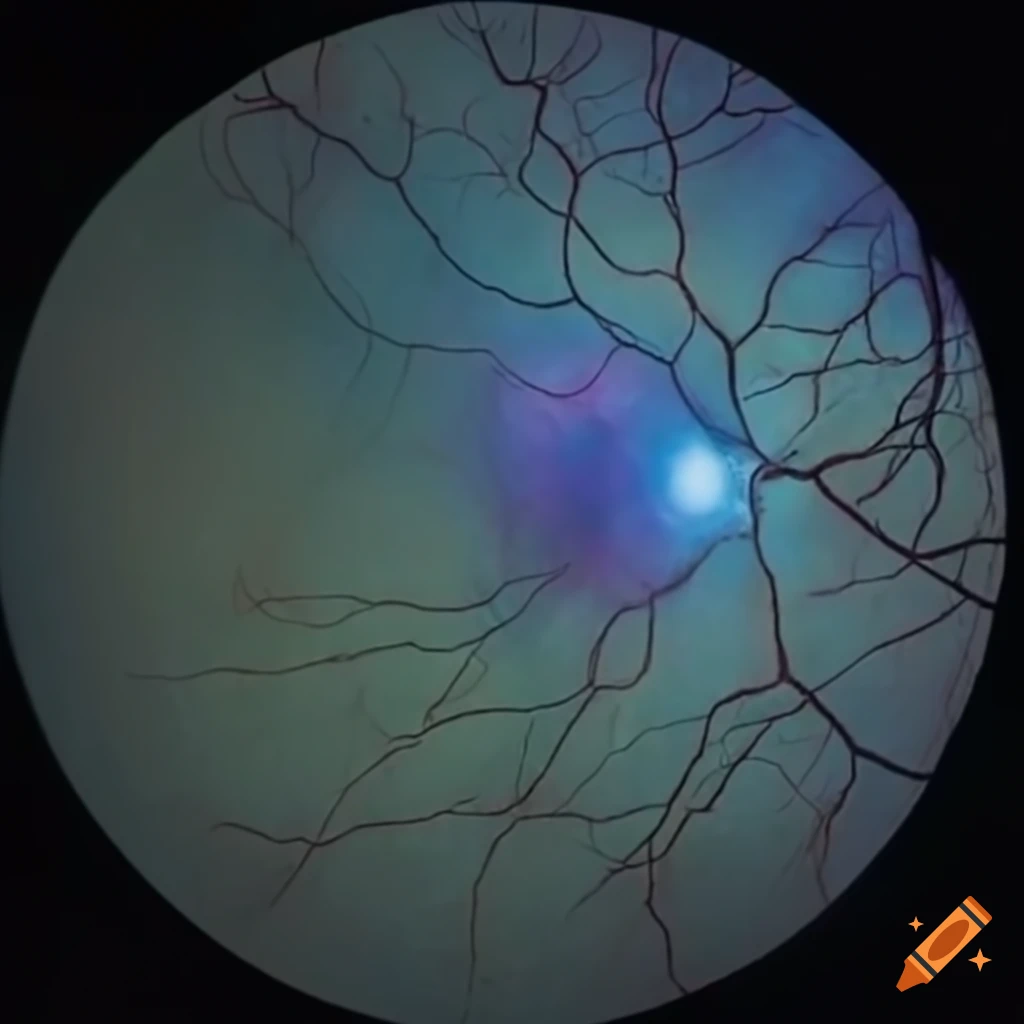 Close up of retina fundus resembling a starry sky on Craiyon