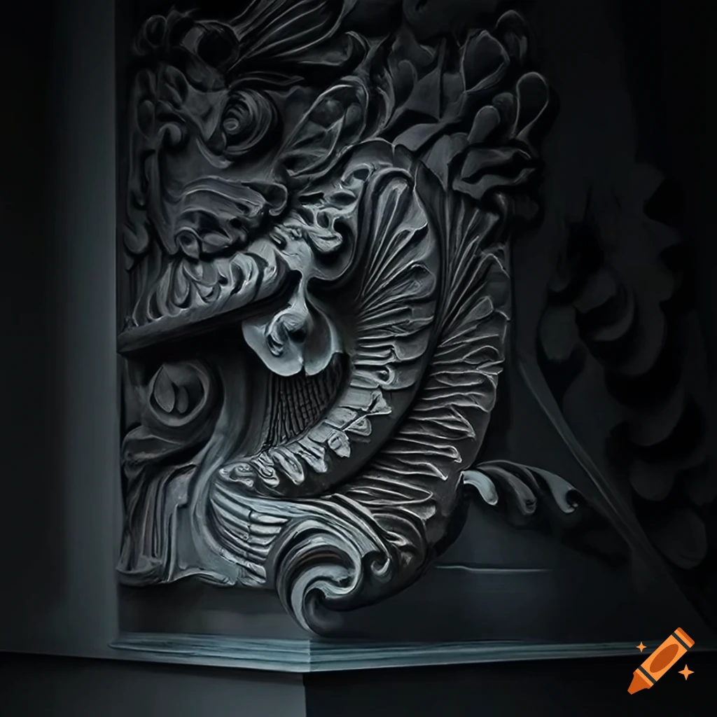 Detailed metal artwork with a variegated motif on Craiyon