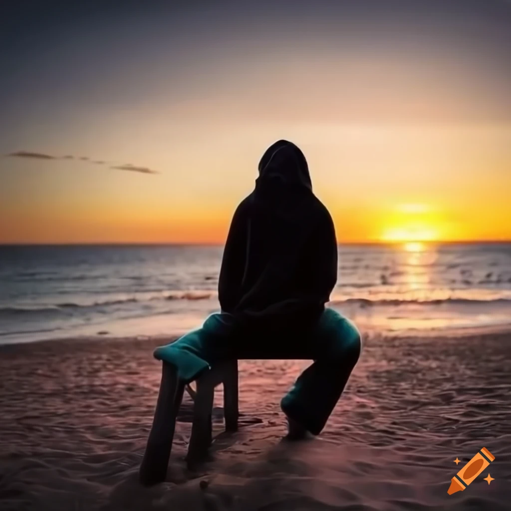 Businessman sitting on a beach in mauritius on Craiyon