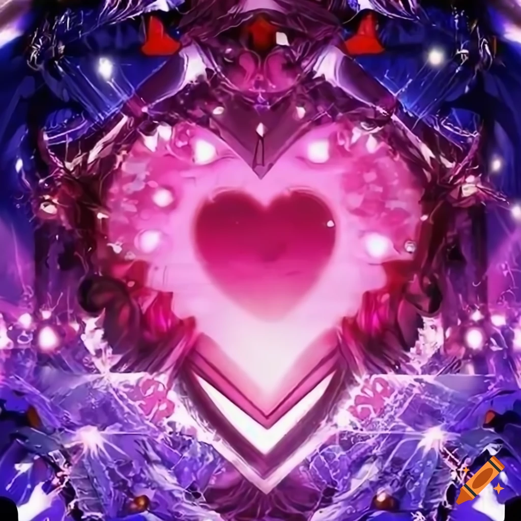 3d wallpaper of a shiny anime heart on Craiyon