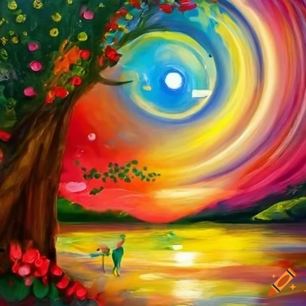 Children depicting a beautiful world on Craiyon