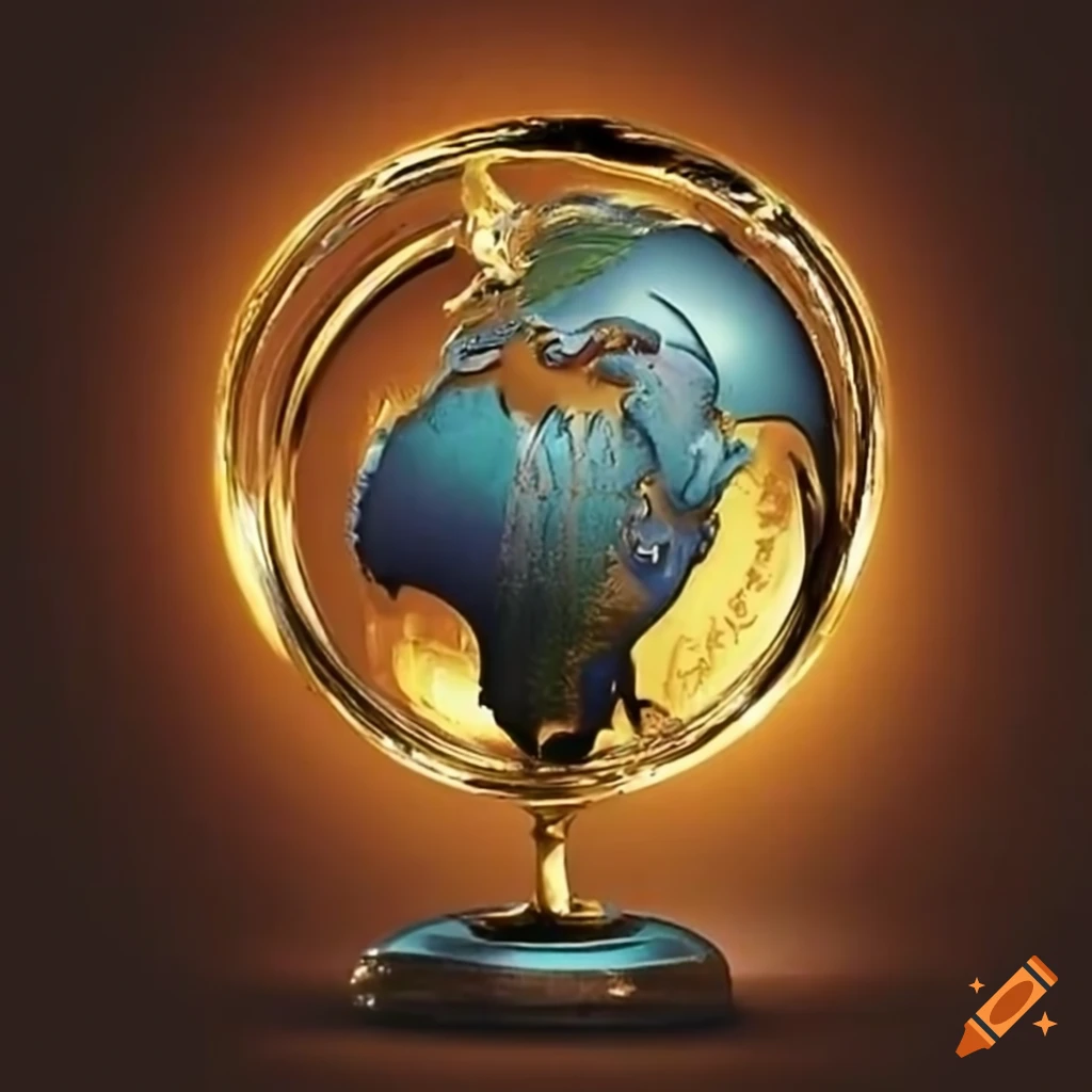 Imagen artística de un mundo con un aro dorado on Craiyon