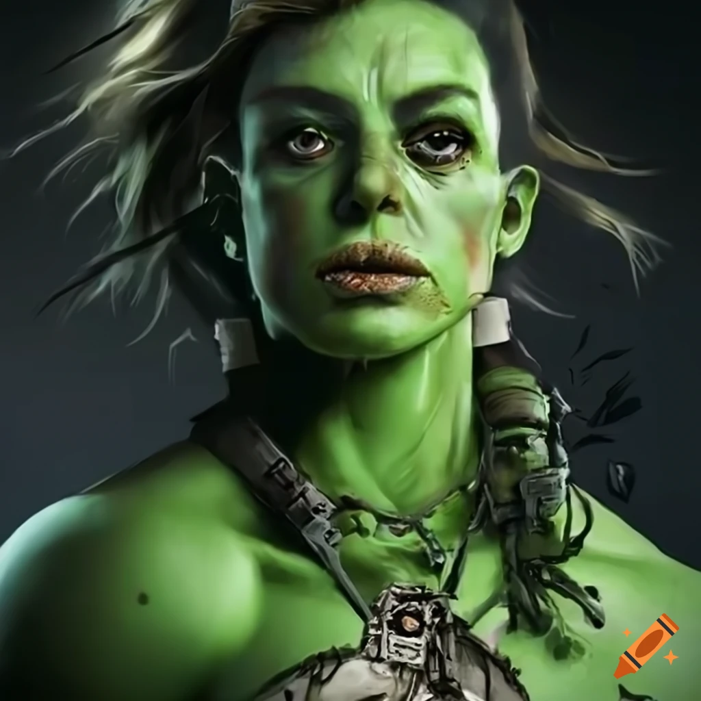 Post-apocalyptic version of lisa simpson as the hulk