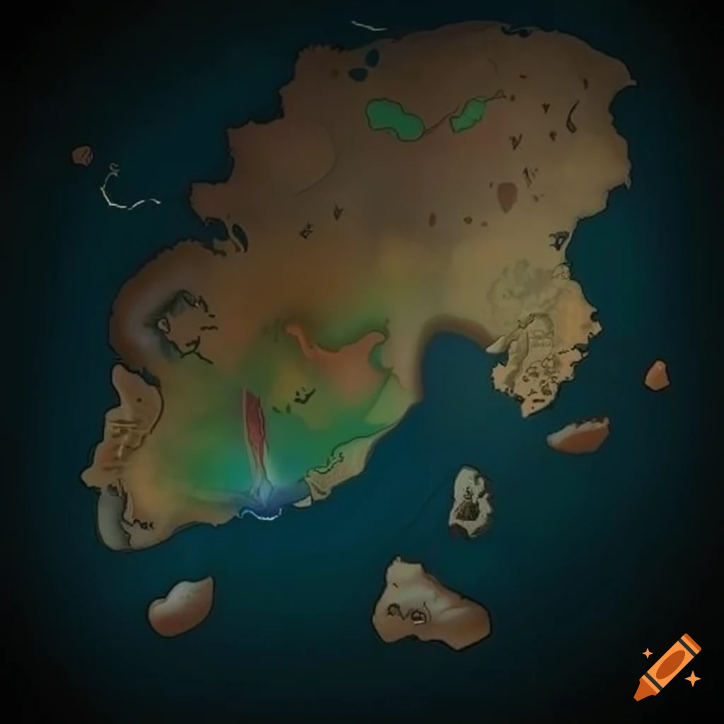 Map of raptor forest and alausore plain divided by the spinausore river ...