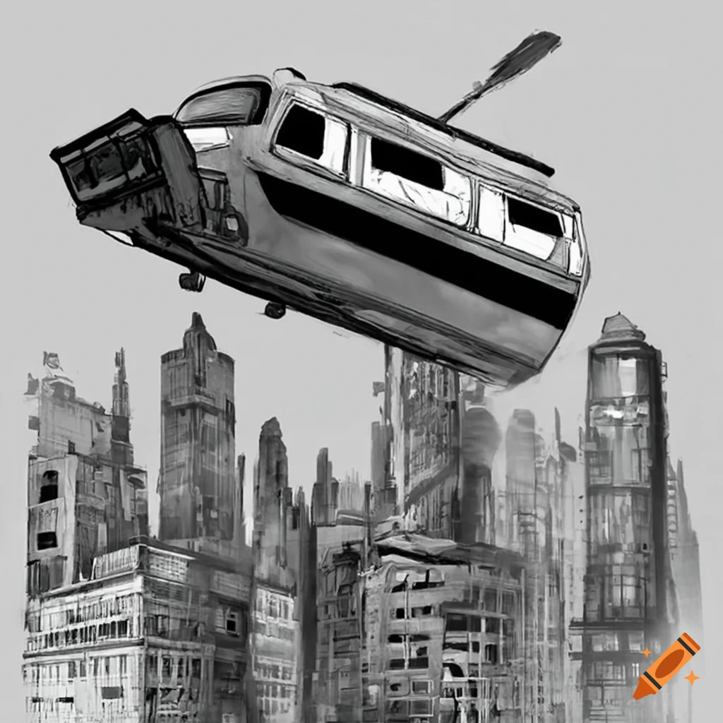 Comic drawing of an airplane landing on Craiyon