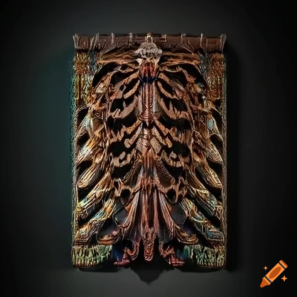 High-definition metal moth sculpture on Craiyon