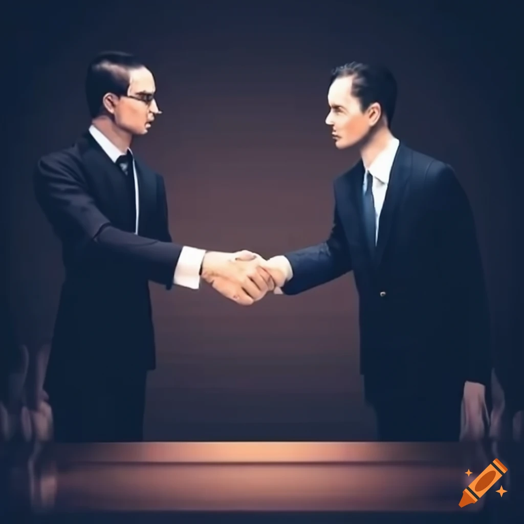 Professional handshake between two men on Craiyon