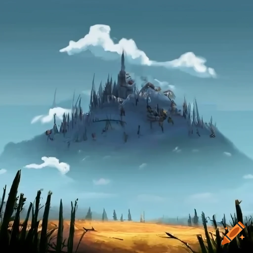 Medieval battlefield with fallen warriors and crows