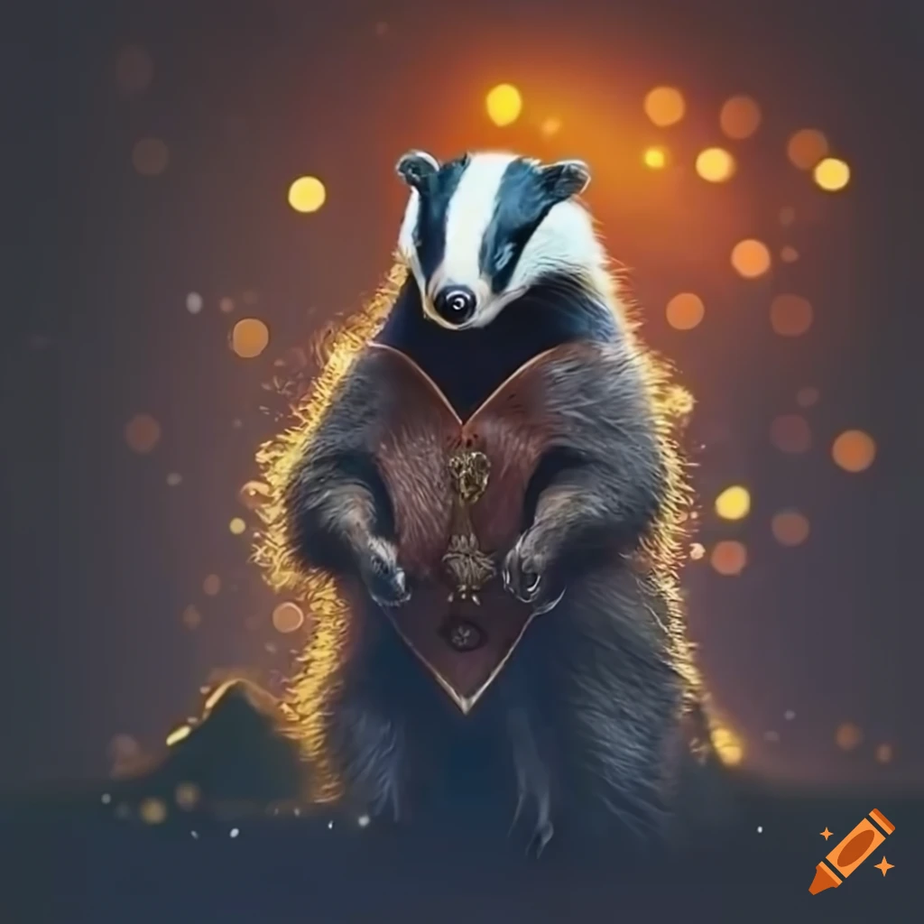 Oil painting of a stylish badger in a raincoat on Craiyon