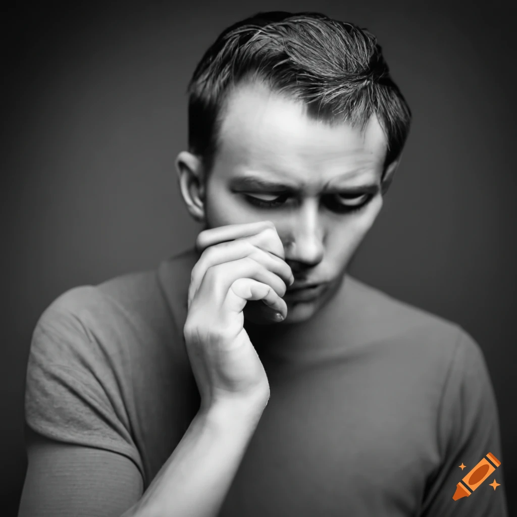 Portrait of a shy man on Craiyon