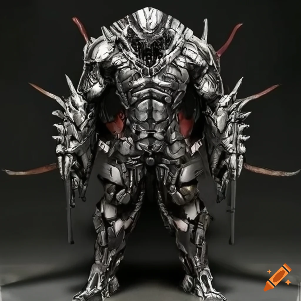 Hulking cybernetic vampire lord mecha inspired by a dragon on Craiyon