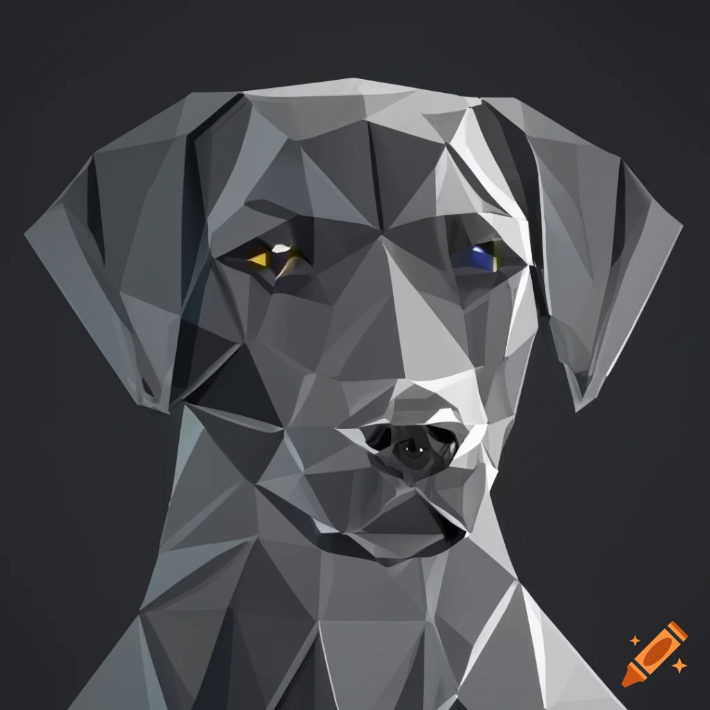 Low poly dalmatian dog in high definition on Craiyon