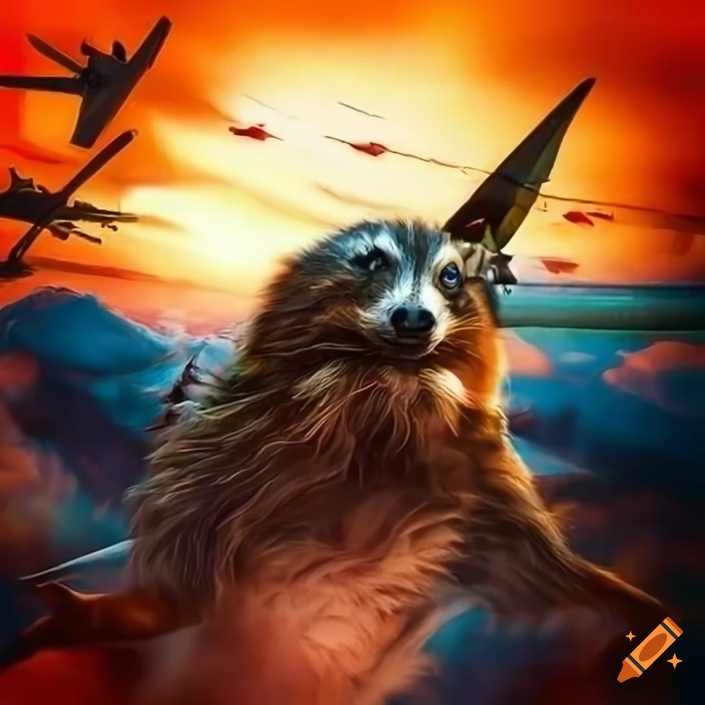 Profile picture of a raccoon pilot in a fighter jet