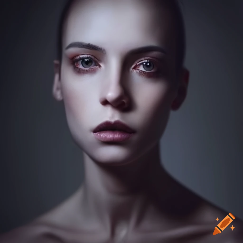 Portrait of a stunning androgynous woman on Craiyon