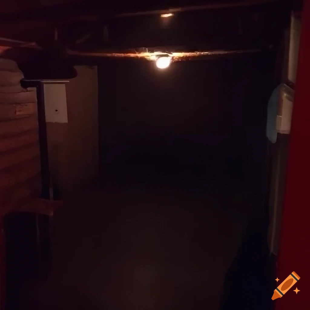 Clean and cozy basement of an old house on Craiyon