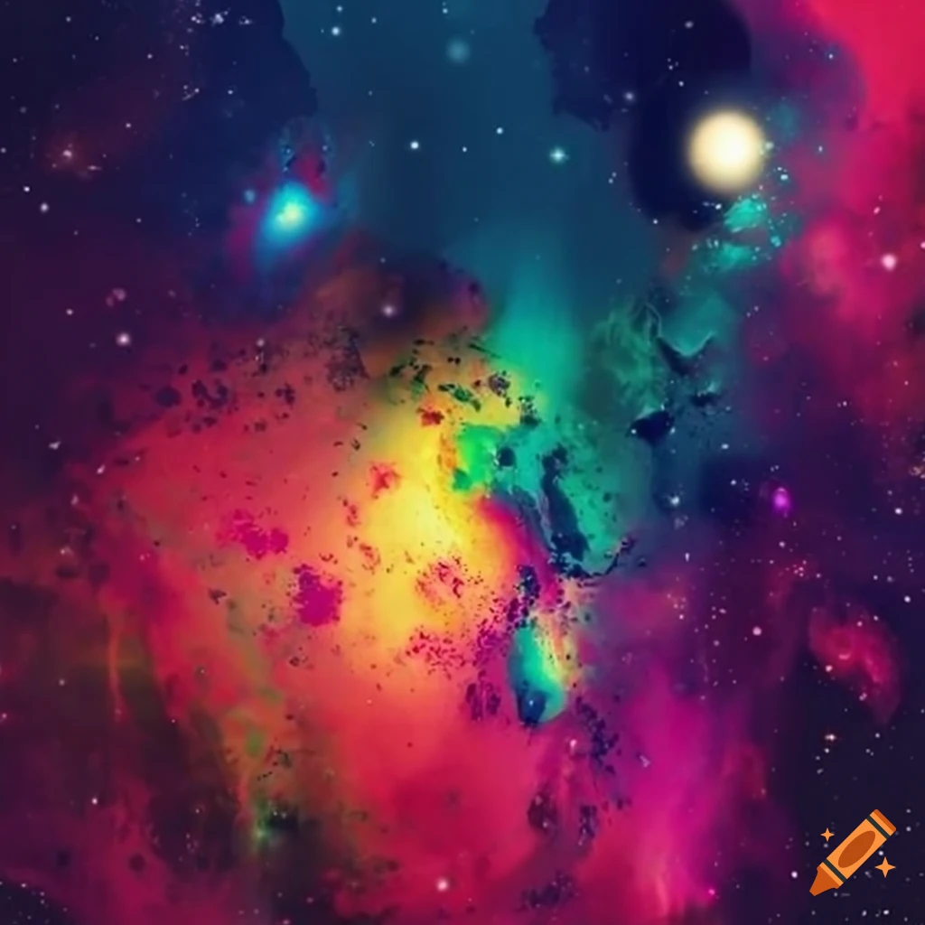 Colorful space image on Craiyon