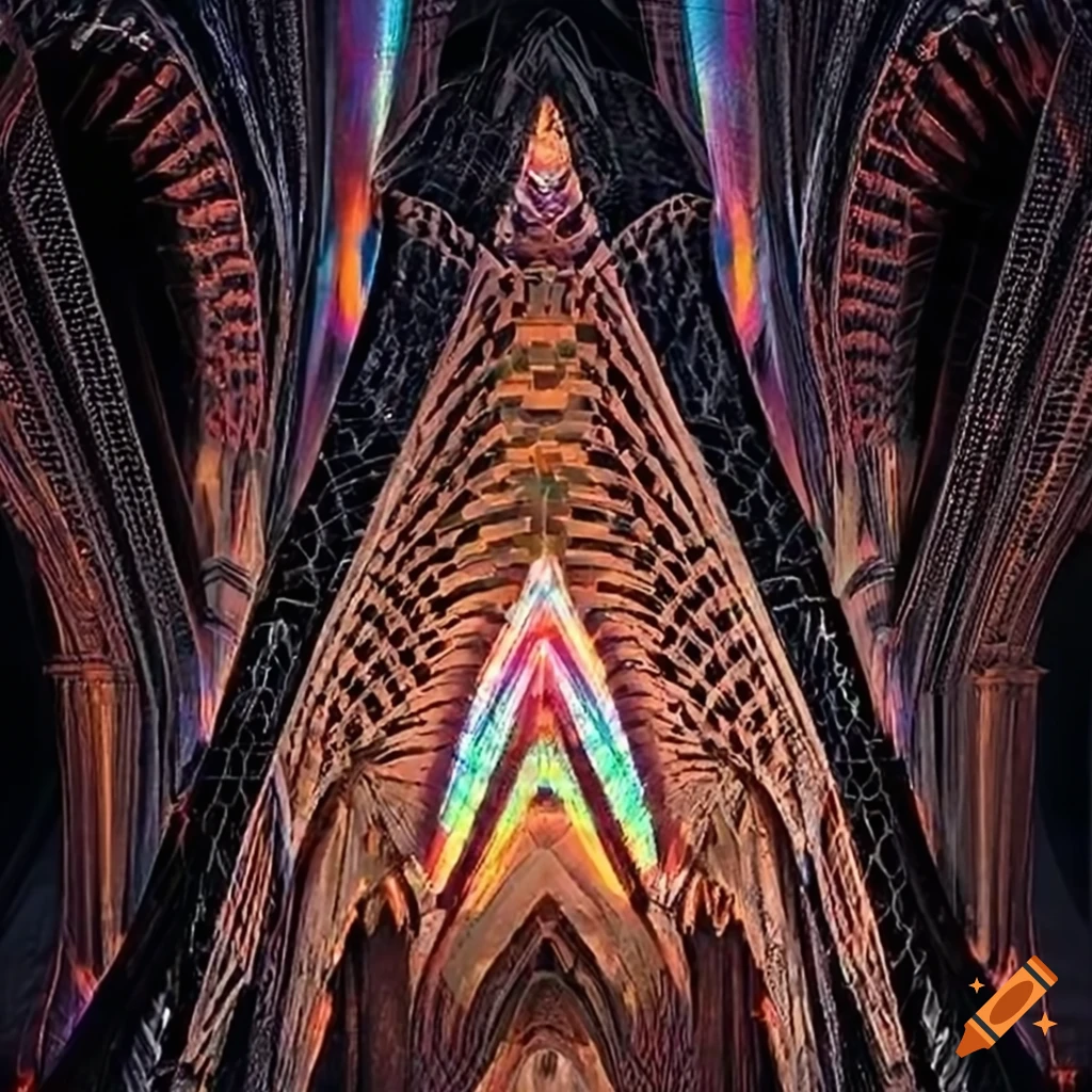 Detailed woven light beam art with moth motif on Craiyon