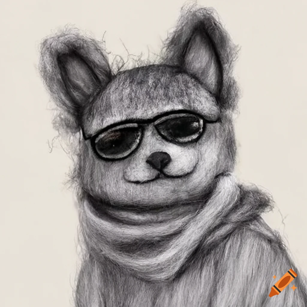 Felted wool animals wearing fashionable clothes on Craiyon