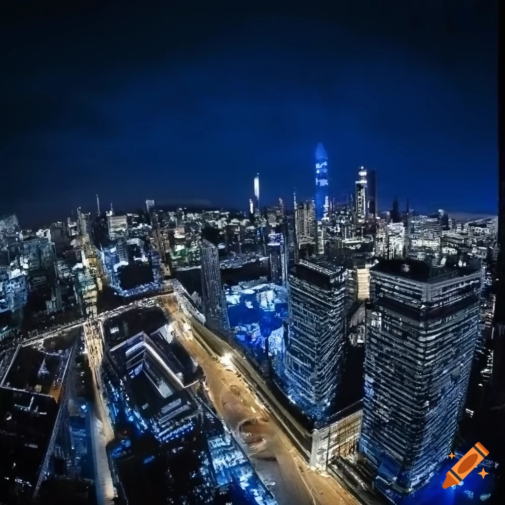 Cityscape made of computer code on Craiyon