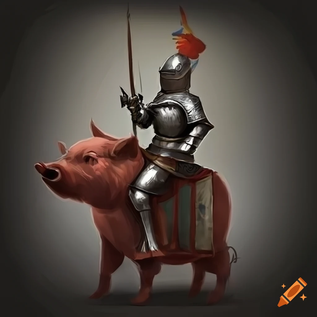 Knight made of ham on Craiyon