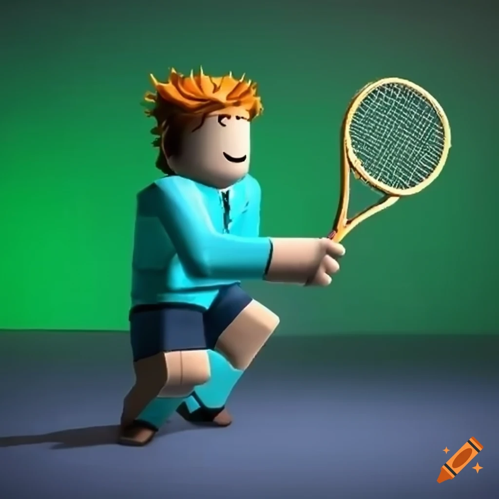 Roblox character playing tennis on Craiyon